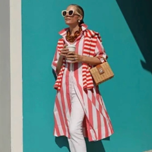 LAKE | Dresses | Lake Red And White Striped Caftan Dress | Poshmark